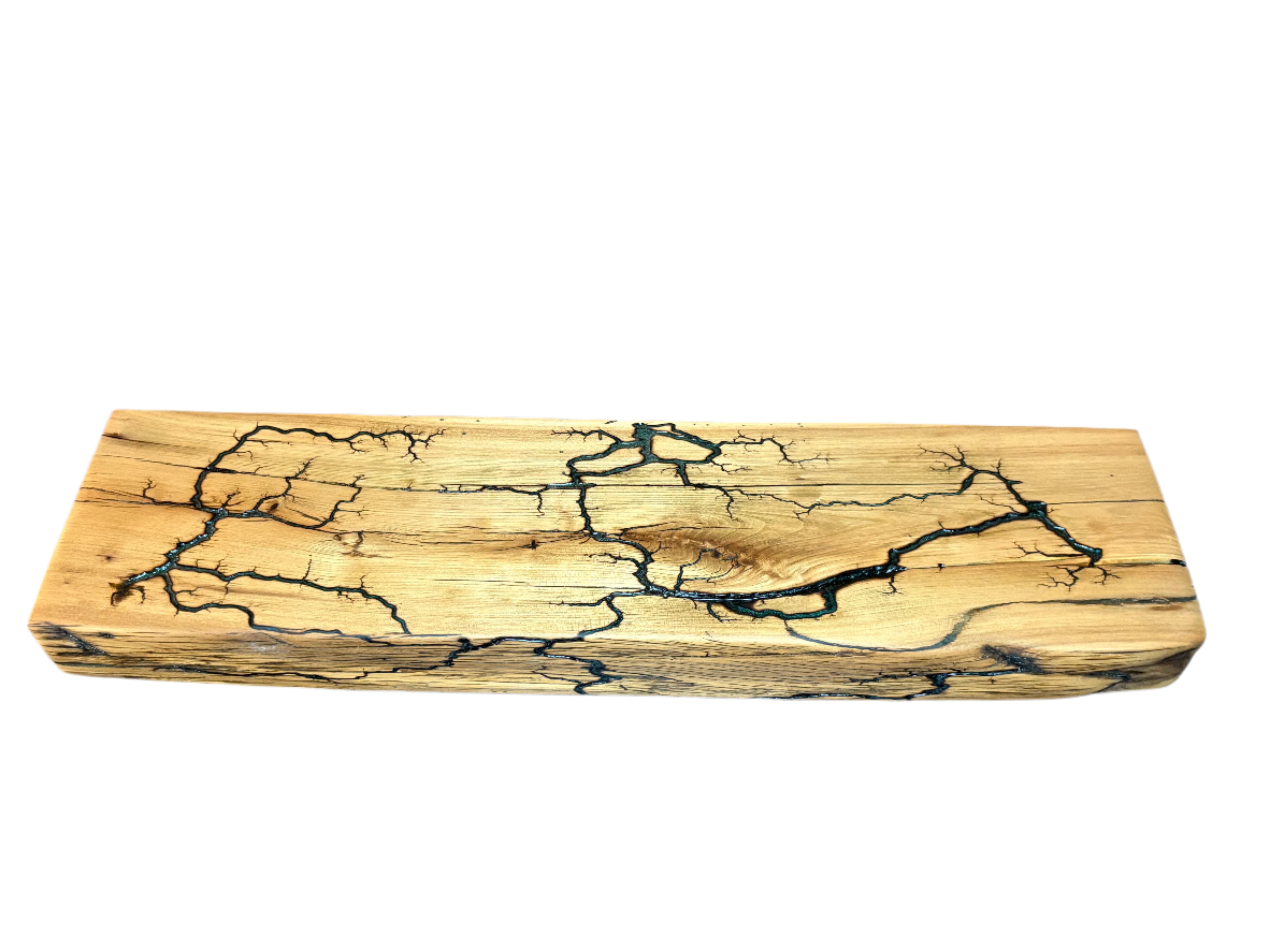 Handmade fractal shelf from a 140 year old log Cabin - epoxy inlay ...